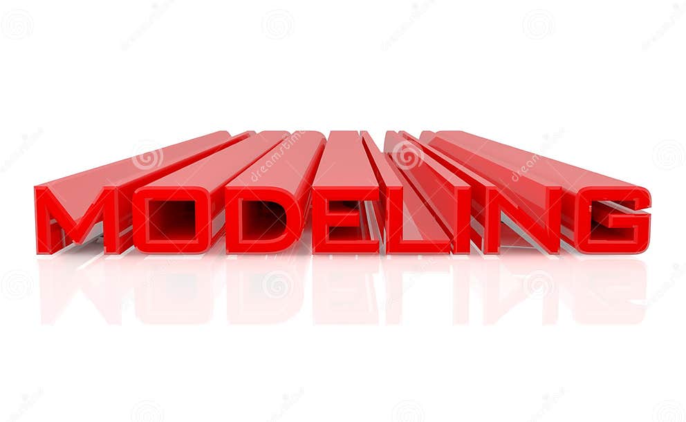 3D MODELING Word on White Background 3d Rendering Stock Illustration ...