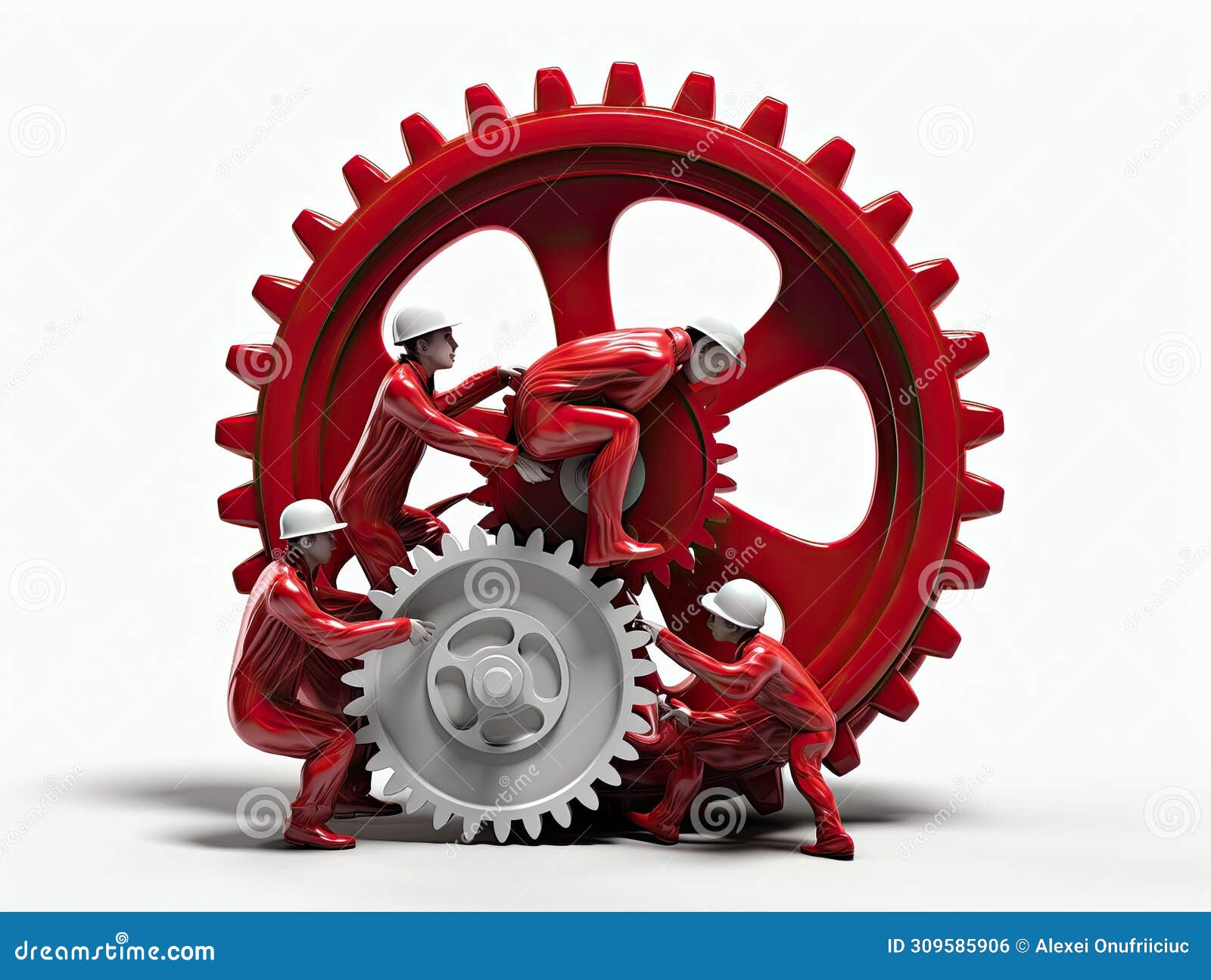 3d Models People Red and White at Work Stock Illustration ...