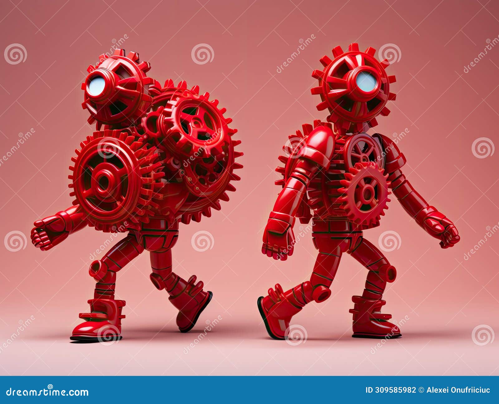 3d Models People Red and White at Work Stock Illustration ...