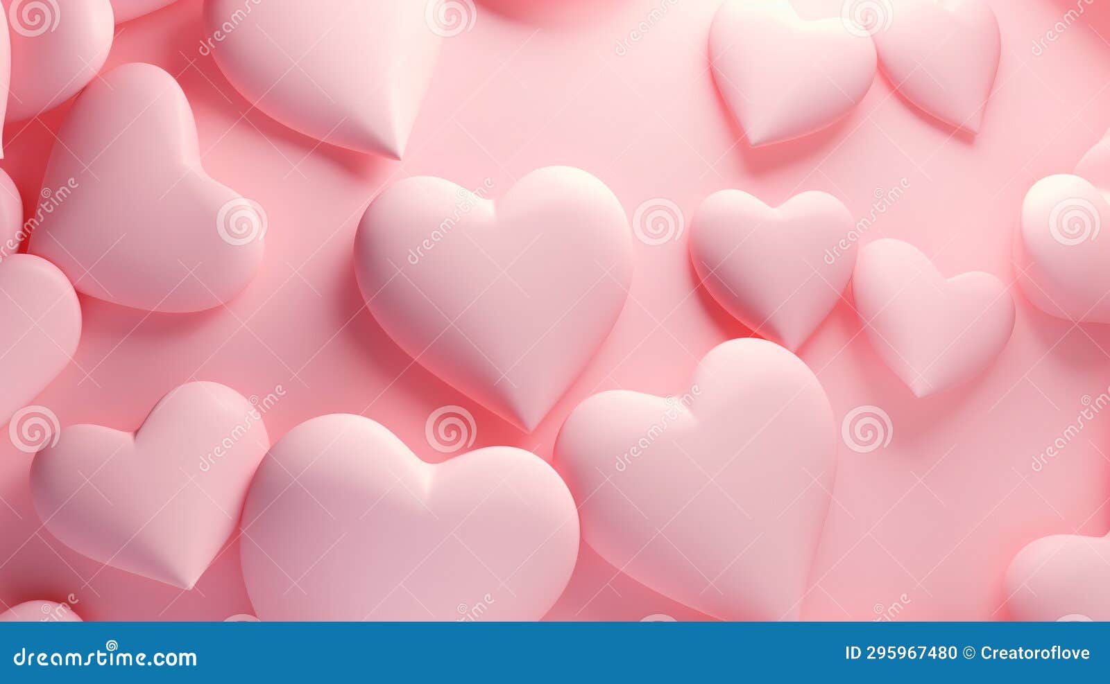 3D Modern Abstract Light Pink Heart Background Wallpaper Stock ...