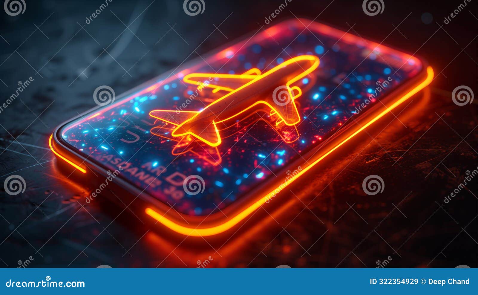 Modern Airplane Ticket Icon in Bright Neon Graphic Style Black ...