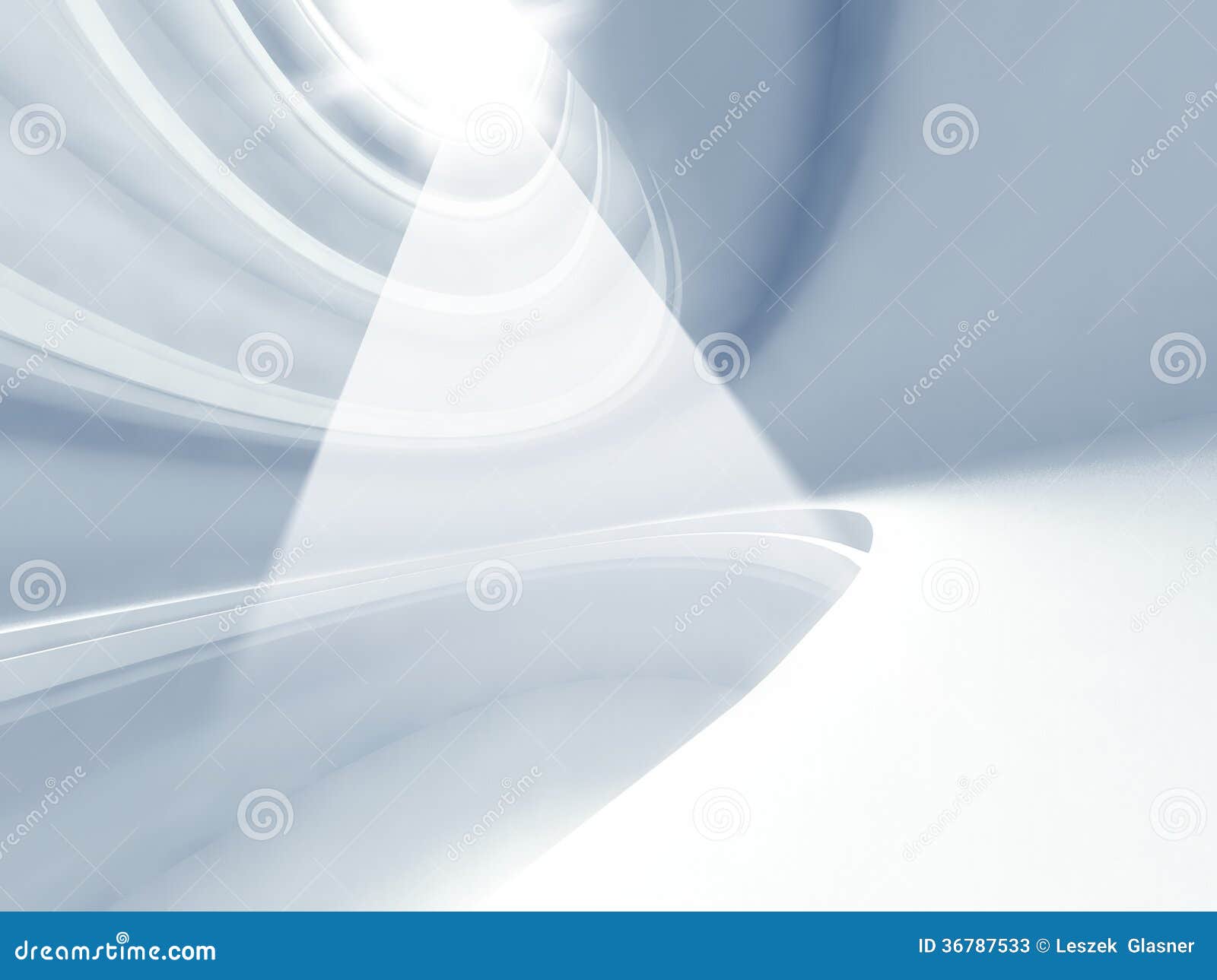 3d Modern Architecture Interior and Light Beams Stock Illustration ...