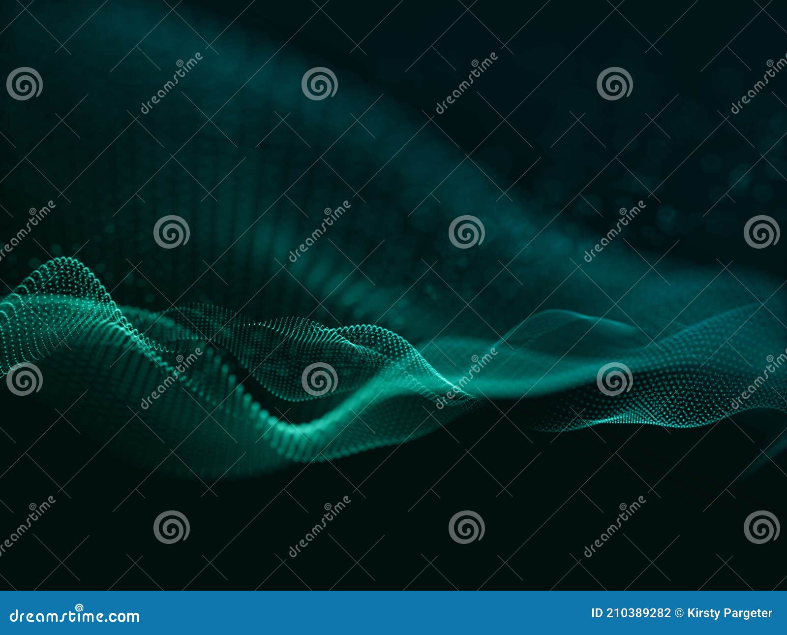 3D Modern Background with Flowing Cyber Particles Stock Illustration ...