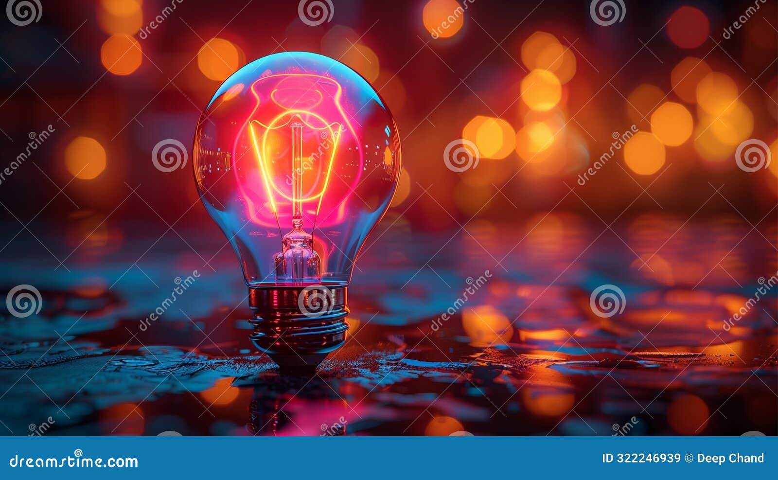 3D Modern Bulb Icon in Bright Neon Graphic Style Black Stock ...