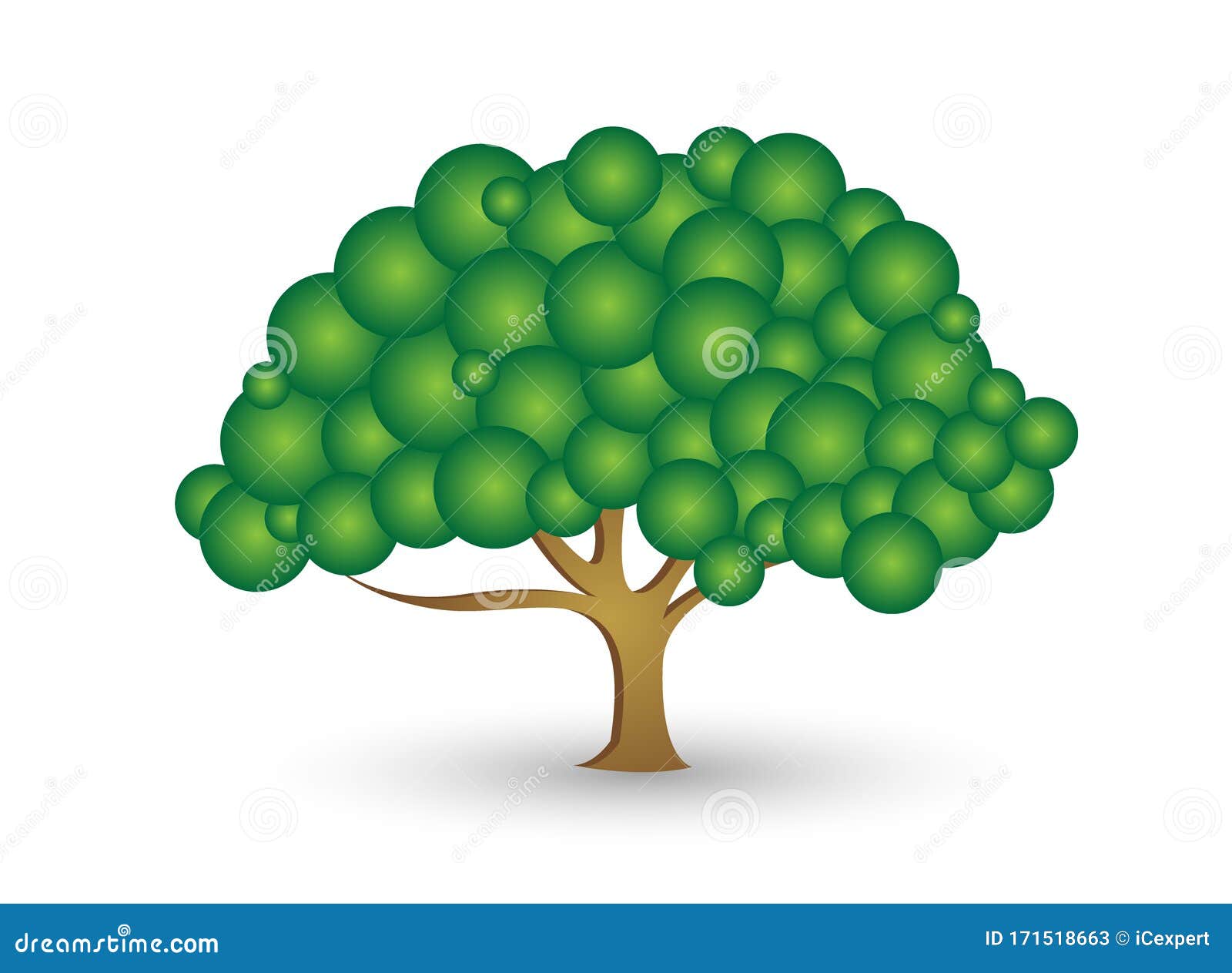 3D Modern Colorful Tree Design Stock Vector - Illustration of blossom ...