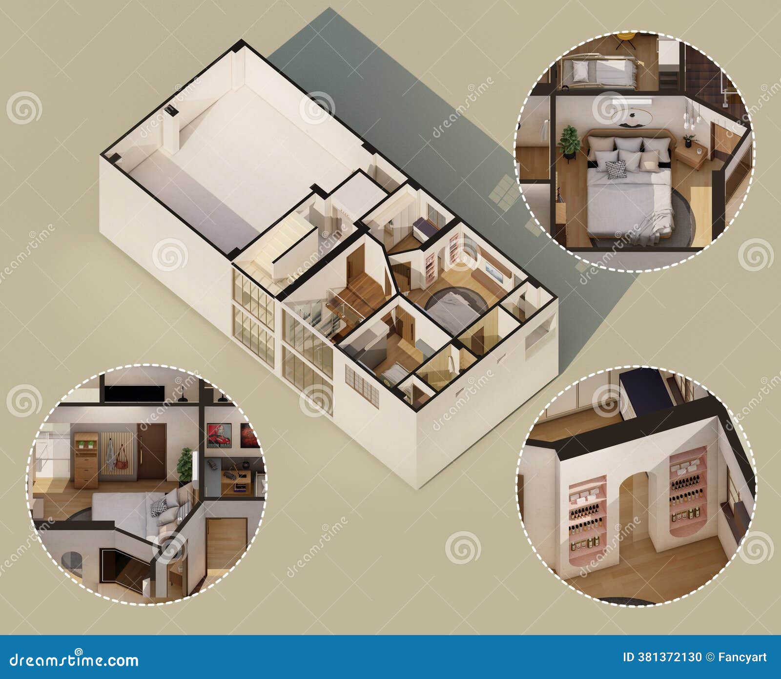 Architectural Floor Plan With A Rectangular Layout Featuring Thick ...