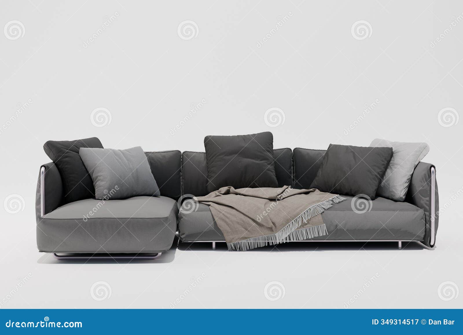 3d Modern Modular Sofa on White Background Stock Illustration ...