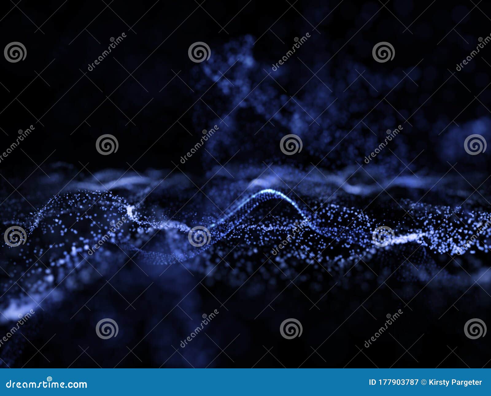 3D Modern Particle Design with Flowing Cyber Dots Stock Illustration ...