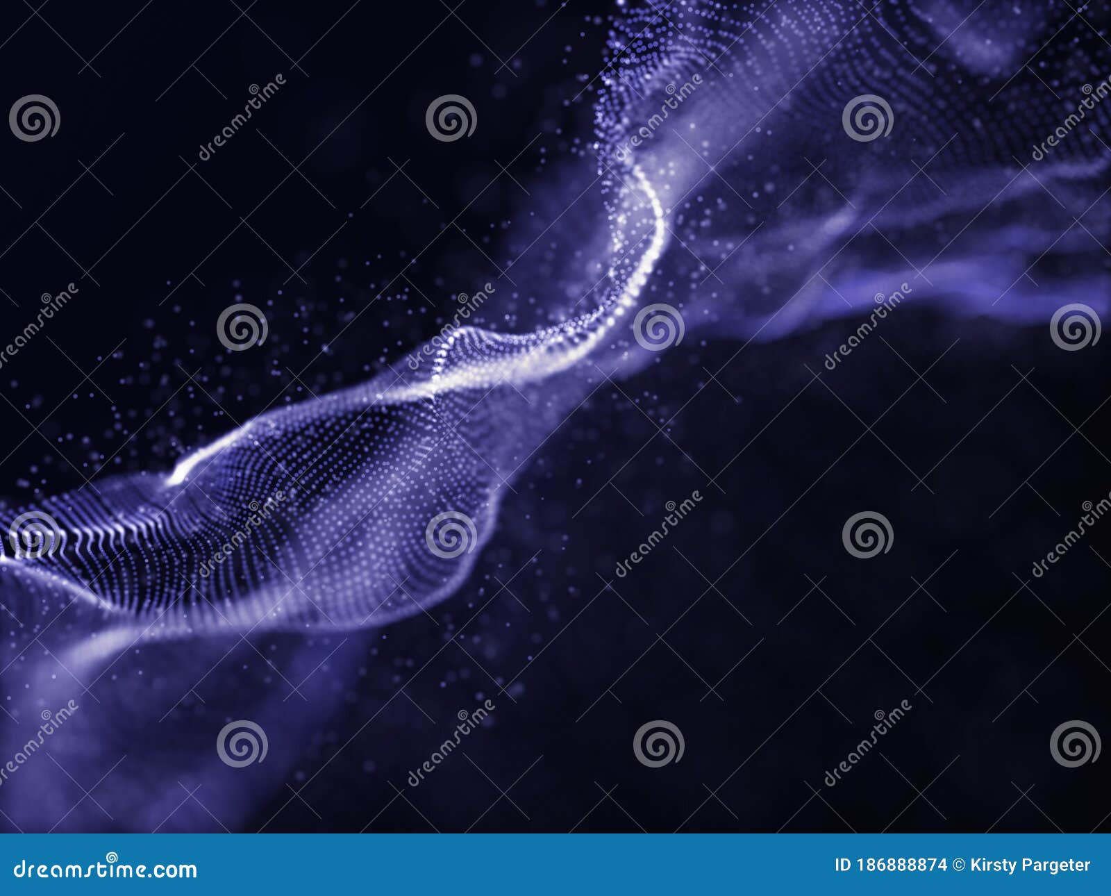 3D Modern Particle Flow Background With Cyber Dots Stock Image ...