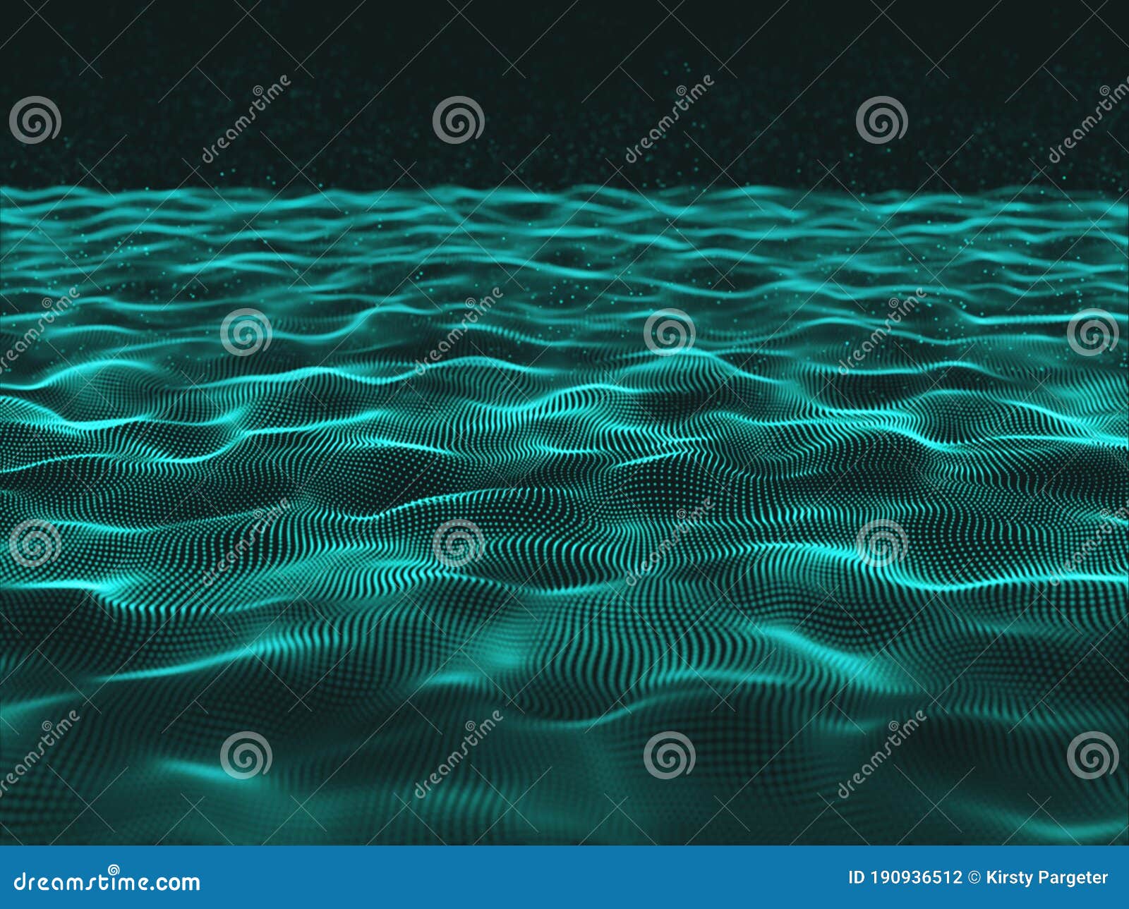 3D Modern Techno Background with Abstract Flowing Particles Stock ...