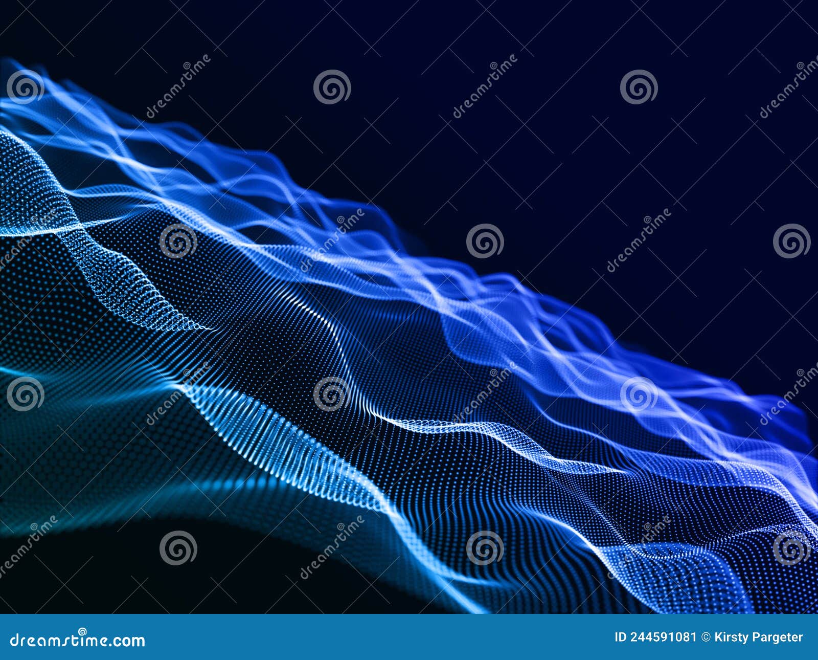 3D Modern Techno Background with Digital Particles Stock Illustration ...