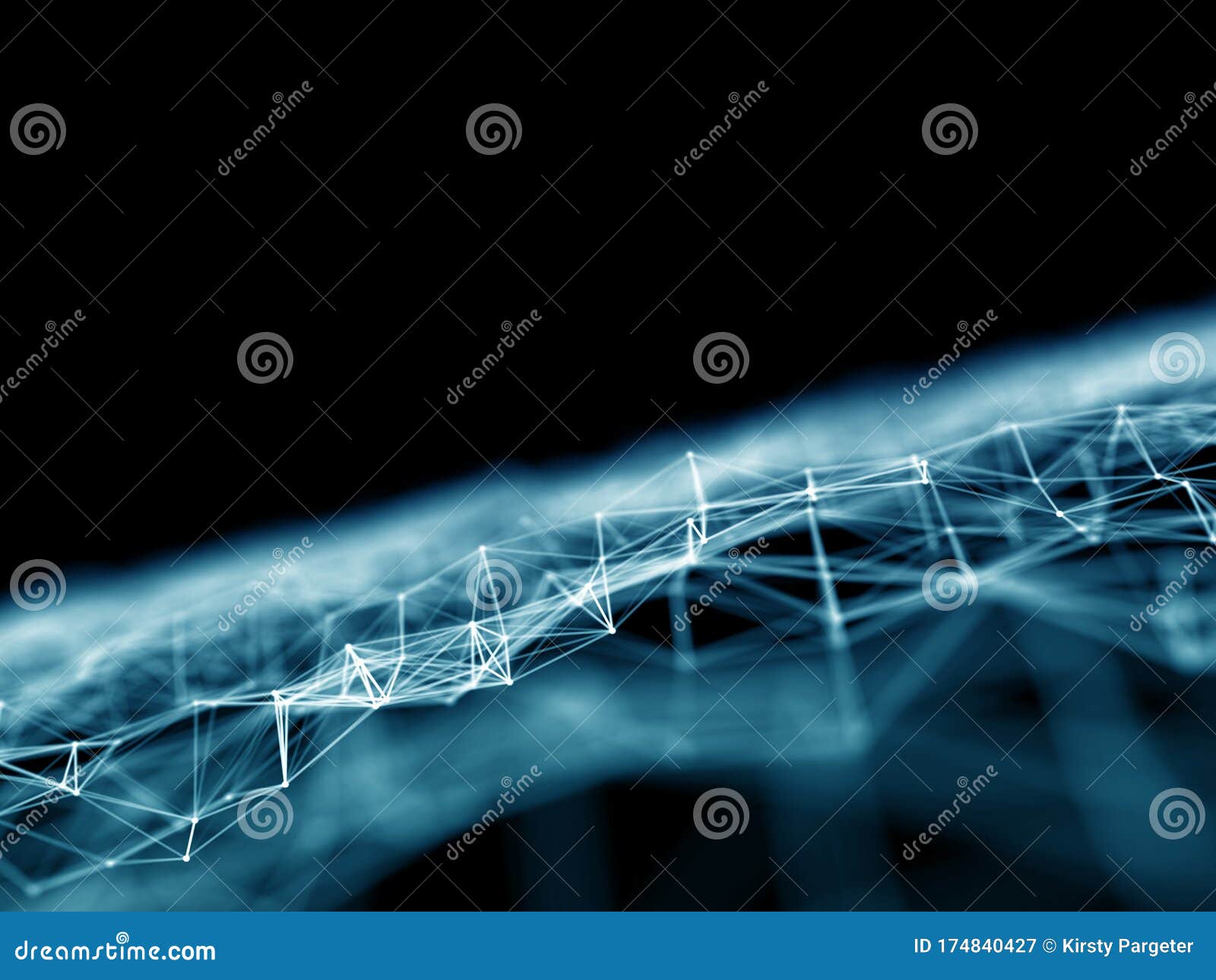 3D Modern Techno Connections Background with Low Poly Design Stock ...