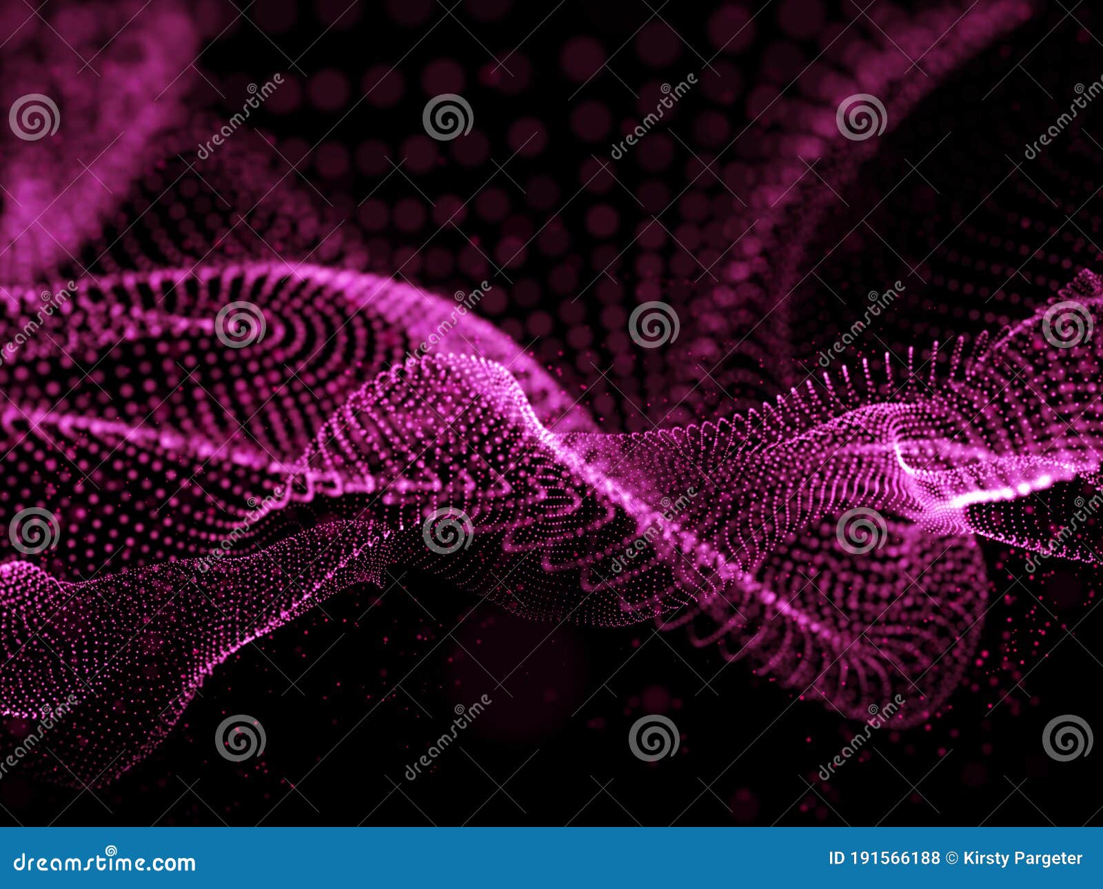 3D Modern Technology Background with Flowing Particles Stock ...