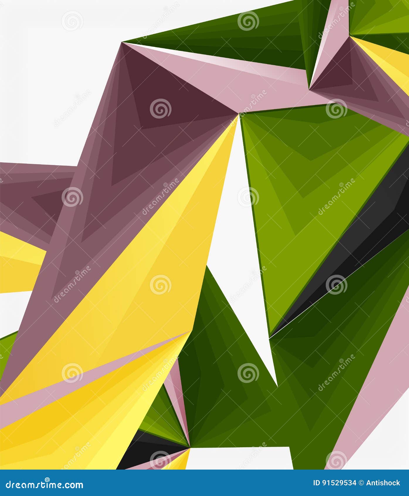 3d Modern Triangle Low Poly Abstract Geometric Vector Stock Vector ...