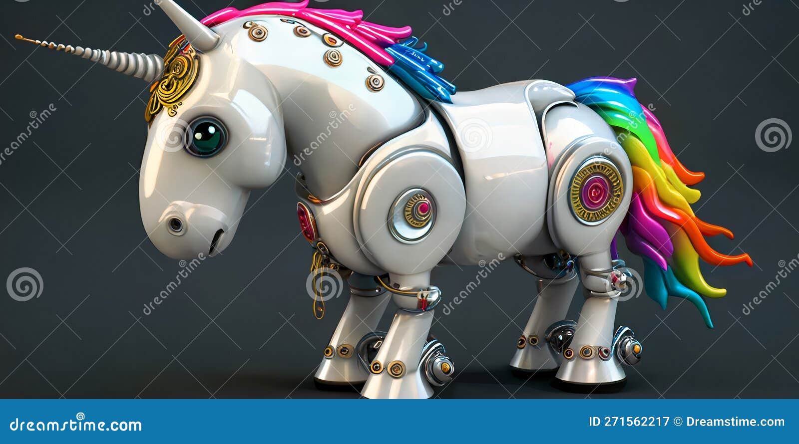 3D Modern Unicorn Robot, 3D Design Style Stock Illustration - Illustration of future, beautiful ...