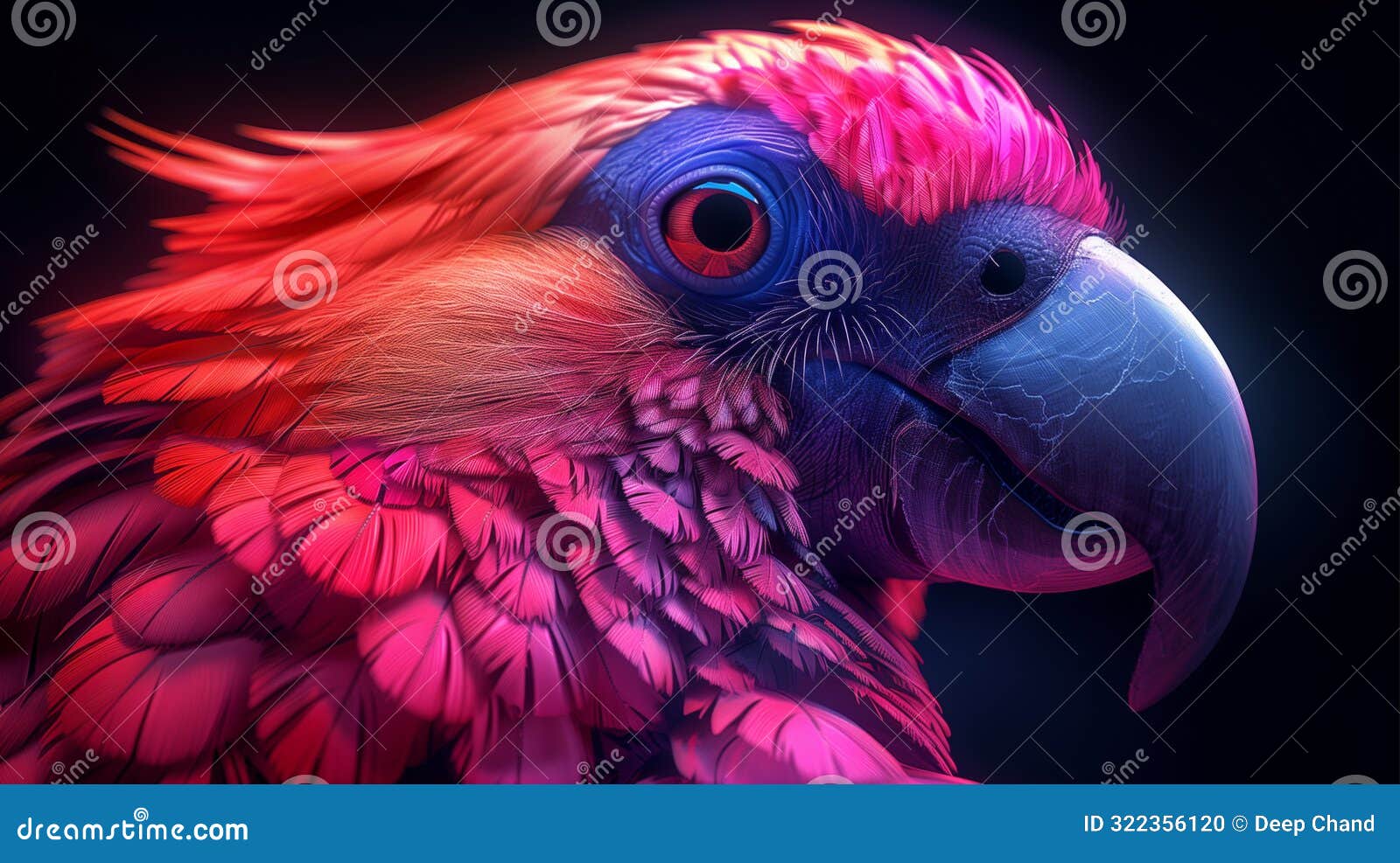 Modern Vulture Icon in Bright Neon Graphic Style Black Background Stock ...