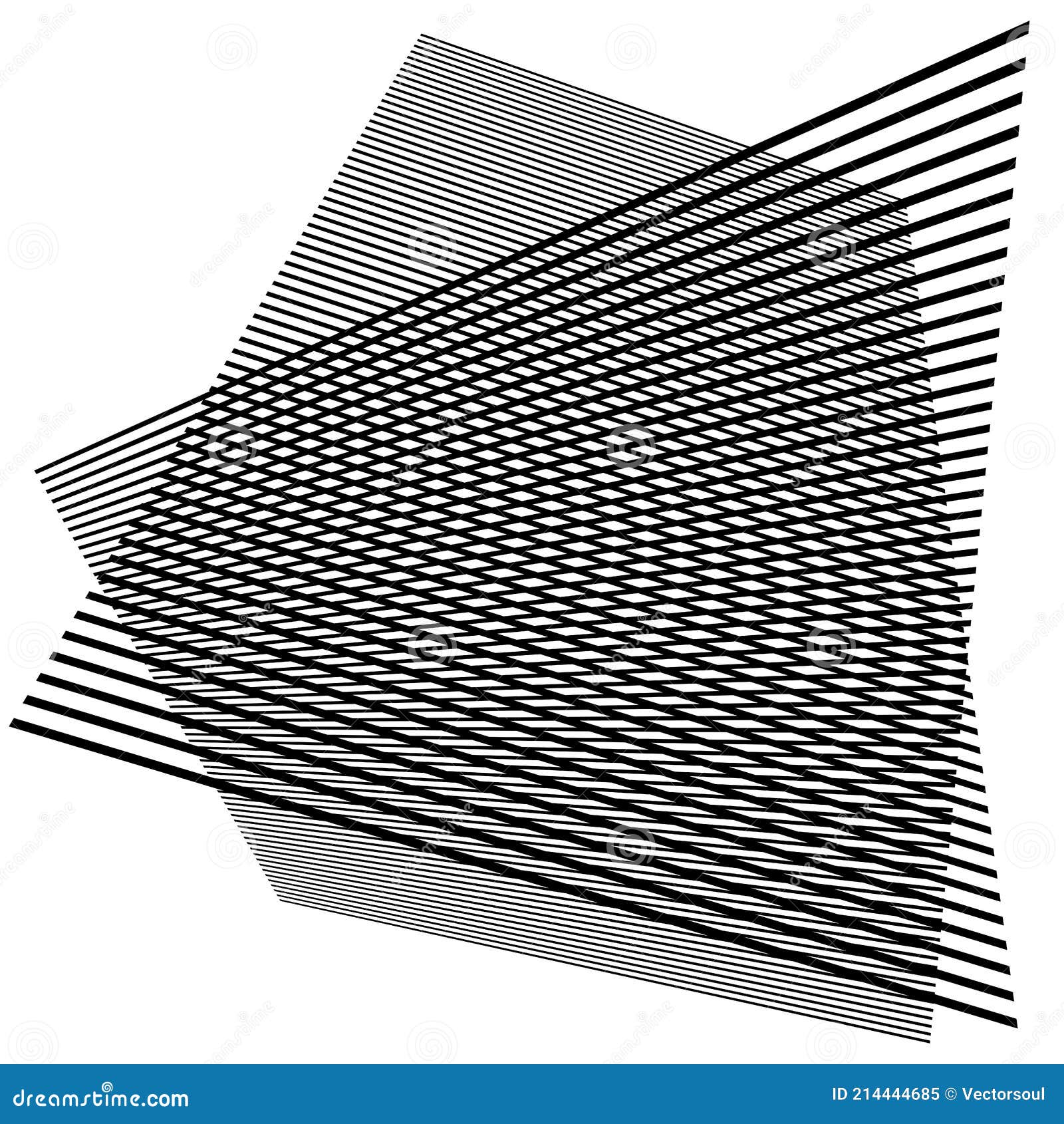 3D Moire Grid Mesh. Tilted, Skew Intersecting Lines Pattern Vector ...
