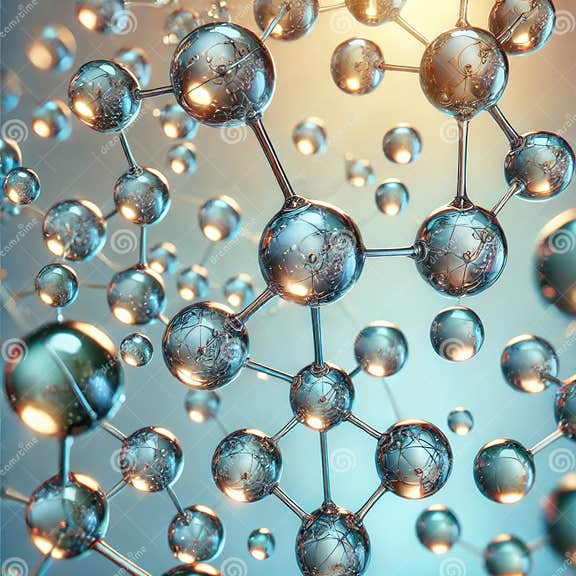 3D Molecular Structure Representing Cutting-edge Nanotechnology and ...