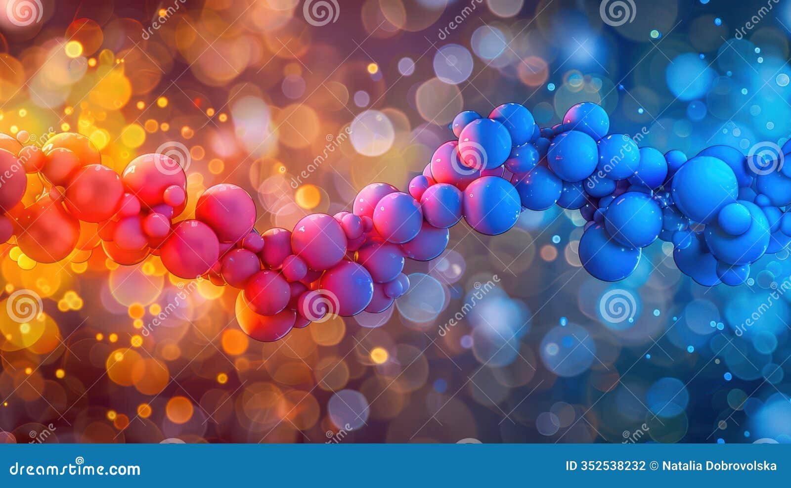 3D Molecular Visualization of Enzyme Protein Binding in Glowing Lab ...