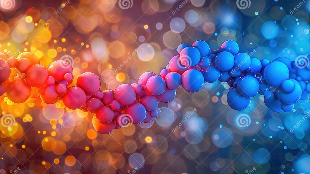 3D Molecular Visualization of Enzyme Protein Binding in Glowing Lab ...