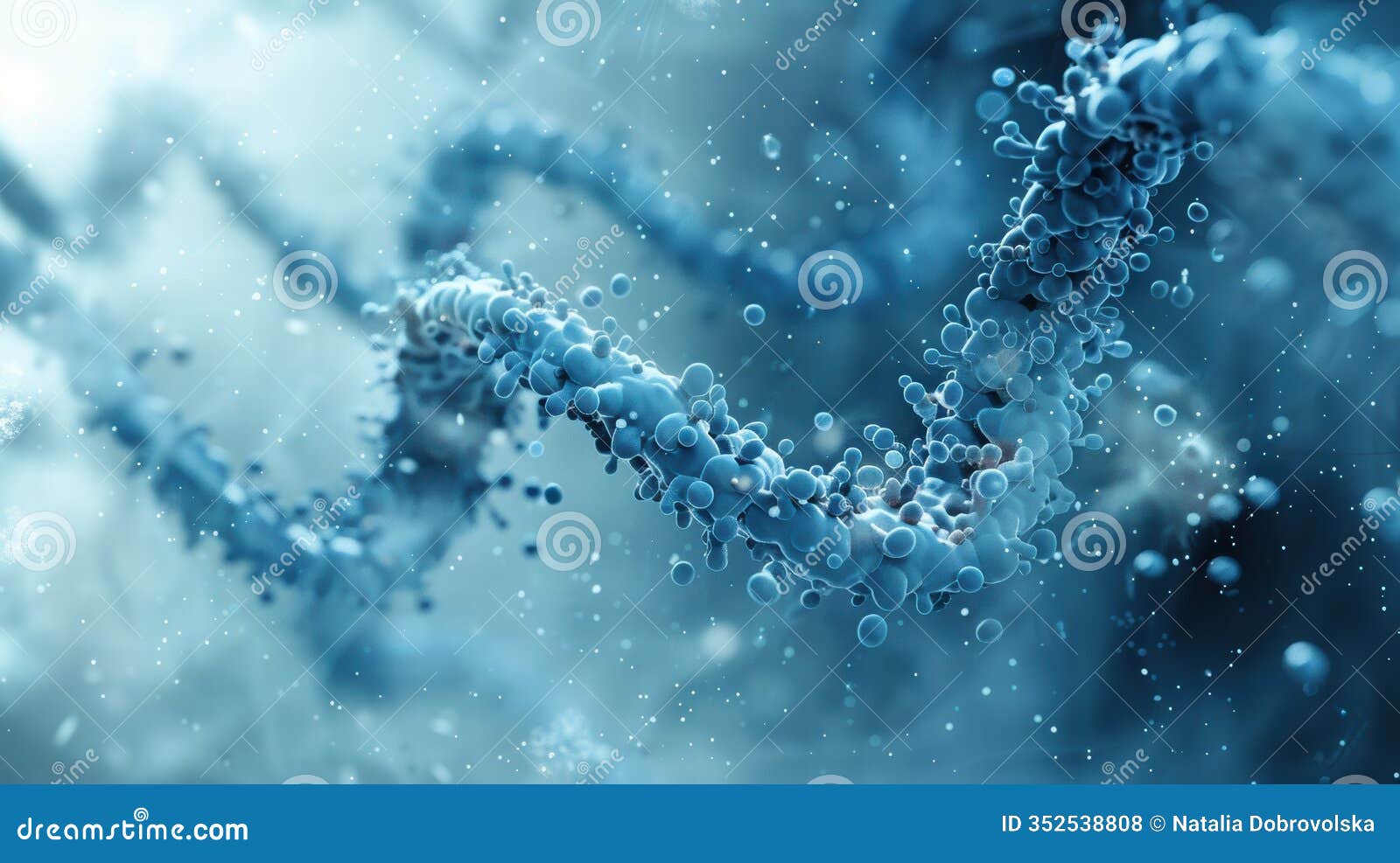 3D Molecular Visualization of Enzyme Protein Binding in Glowing Lab ...