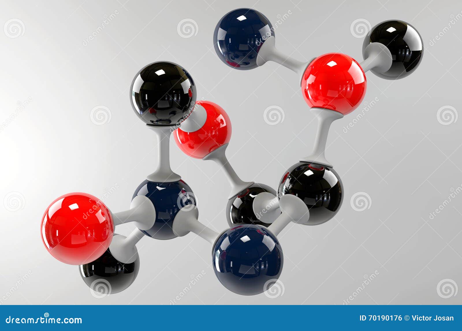 A 3d Molecule on a Grey Background Stock Illustration - Illustration of ...