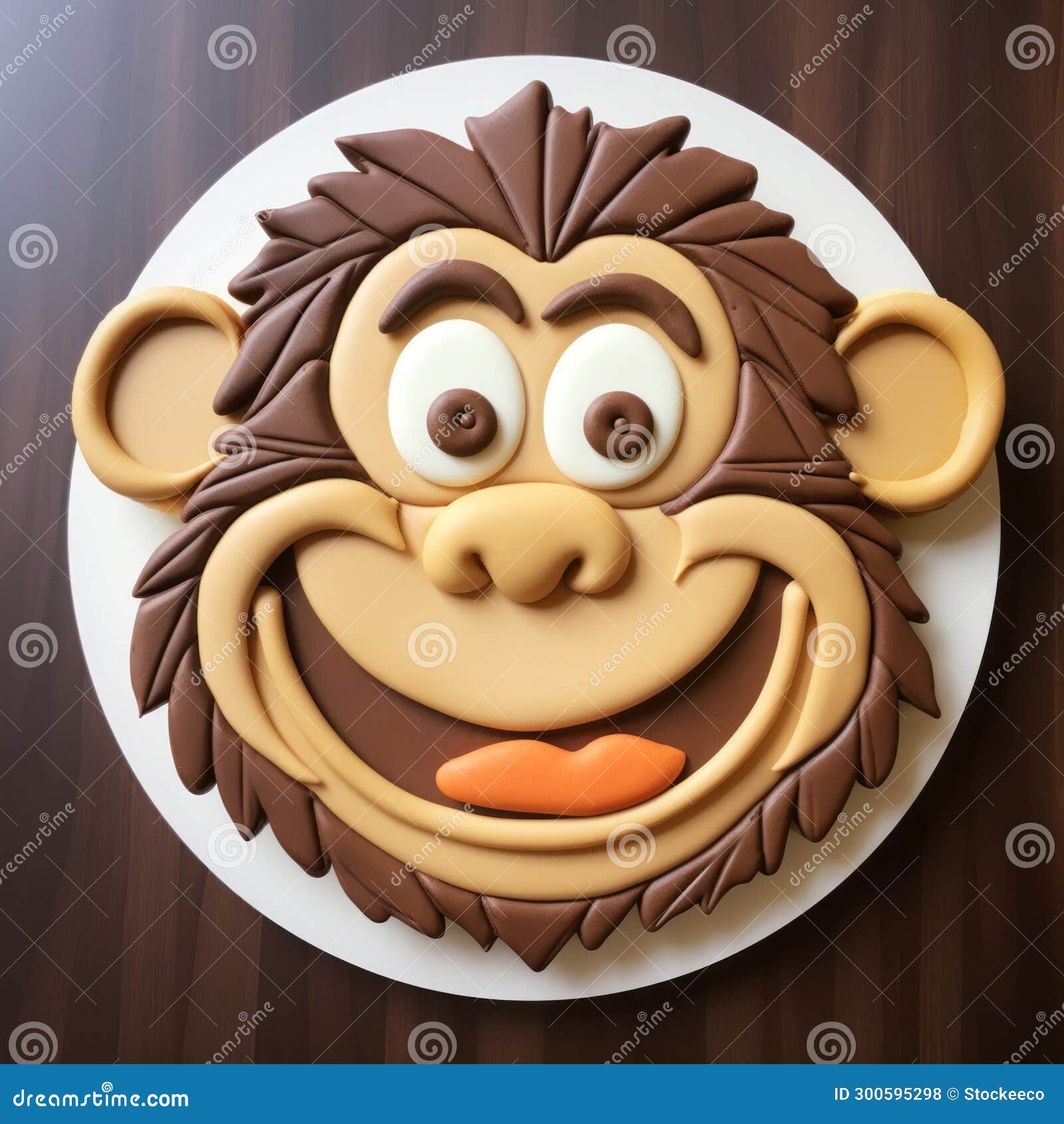 3d Monkey Cake with Graphic Design Influence Stock Illustration ...