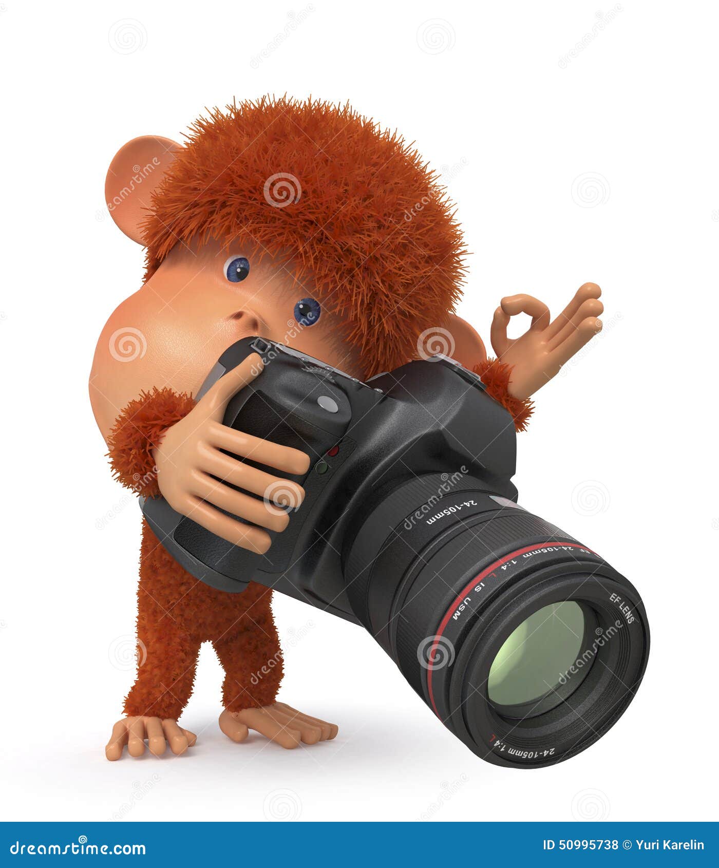 3d monkey photographer stock illustration. Illustration of subject ...