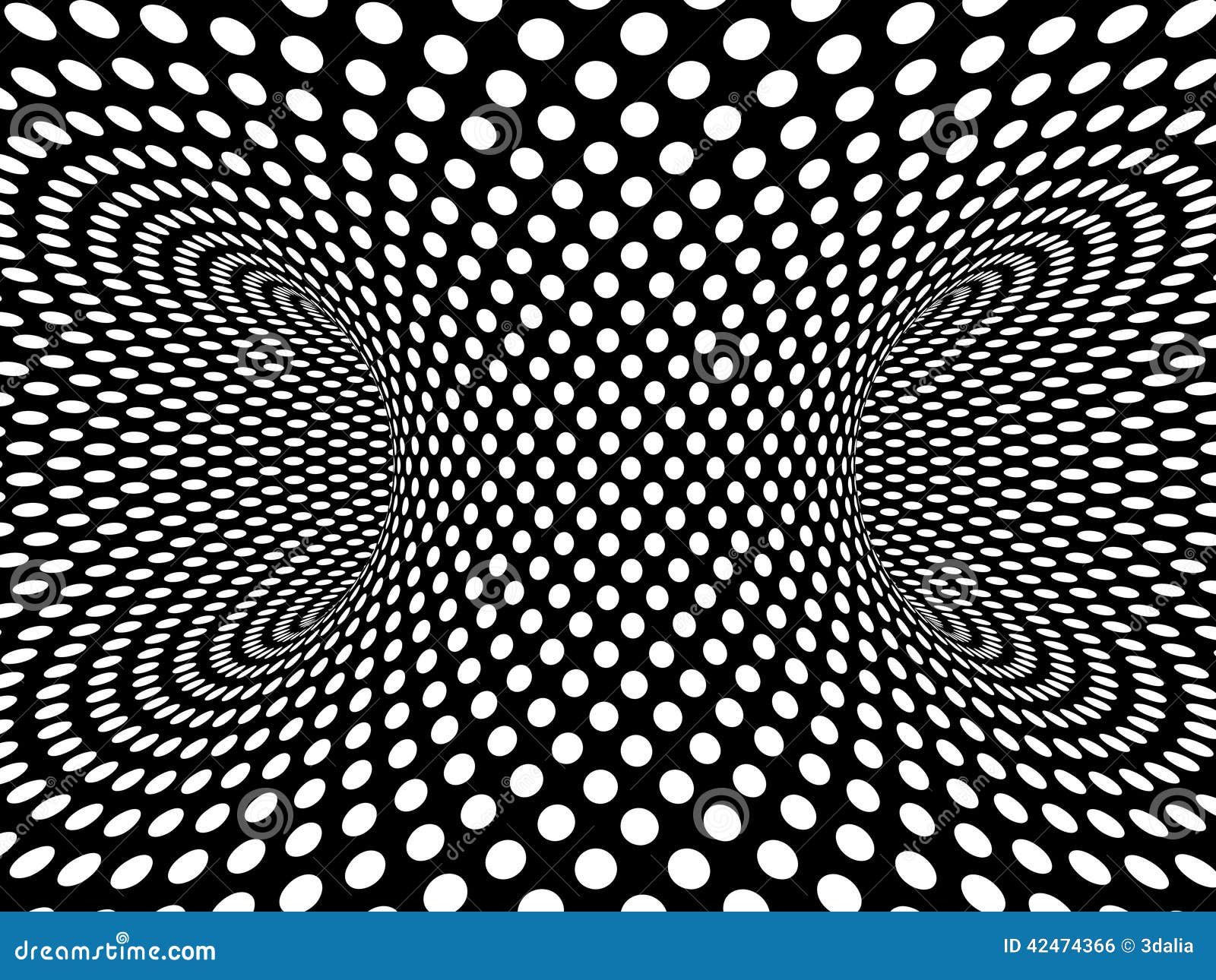 3d Monochrome Vortex of Dots Stock Illustration - Illustration of ...
