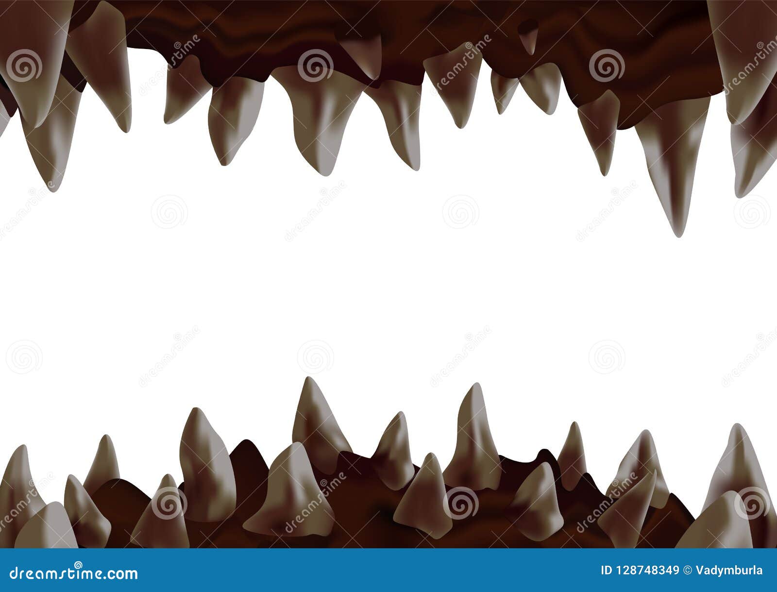 3d Monster Open Mouth With Crooked Sharp Teeth Ready To Bite Stock Illustration Illustration