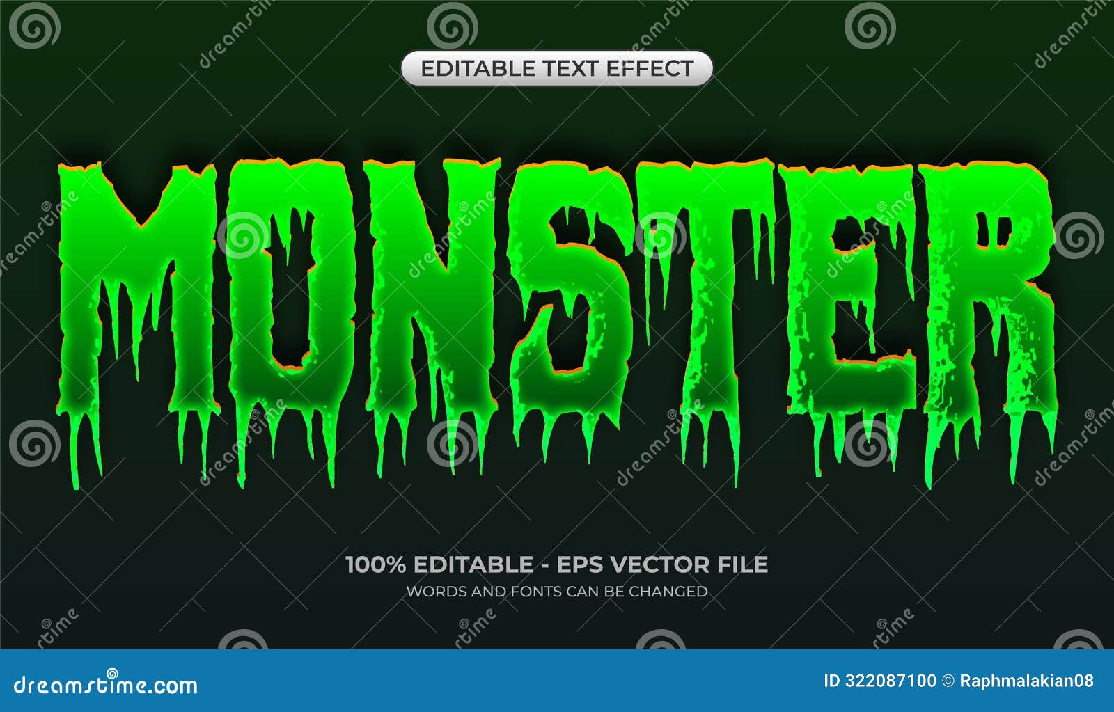 3D Monster Text Effect. Editable Horror Text Effect in Dripping Green ...