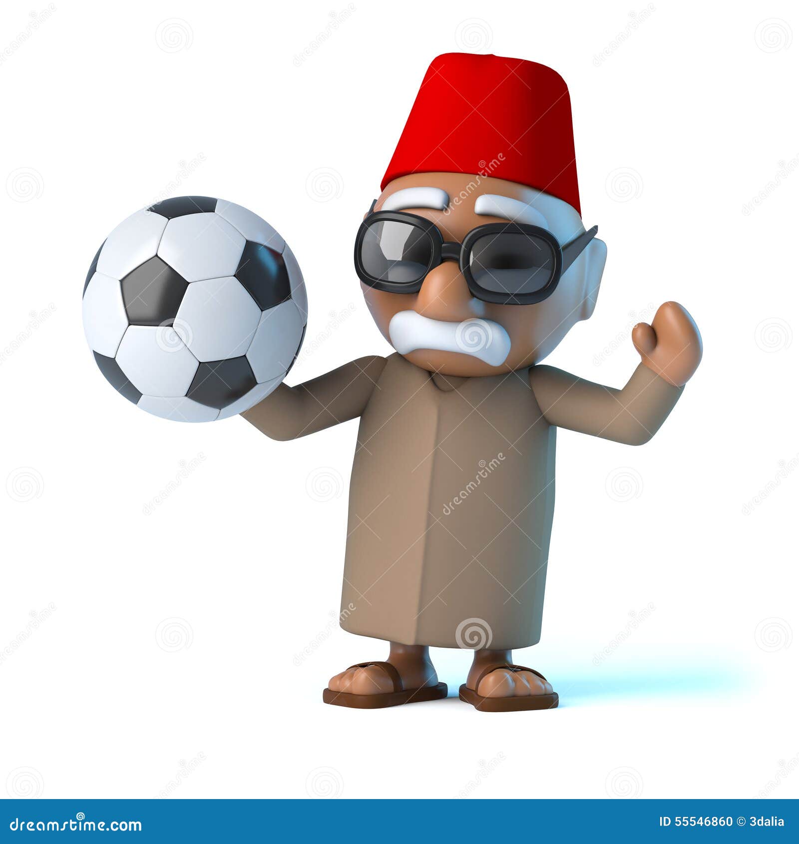 3d Moroccan loves football stock vector. Illustration of arab - 55546860
