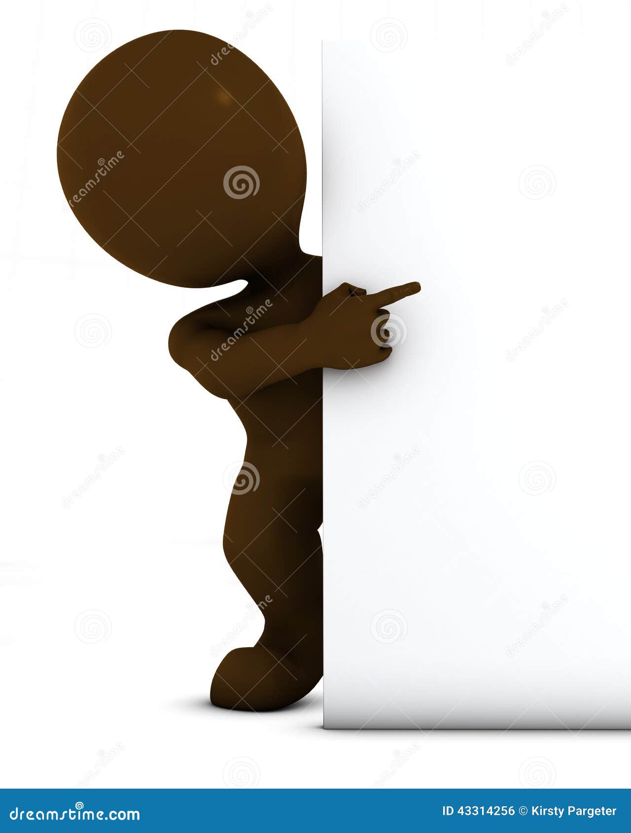 3D Morph Man With Blank Sign Stock Image | CartoonDealer.com #43521559