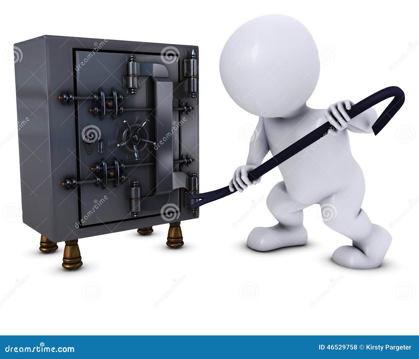 3D Morph Man Breaking into a Safe Stock Illustration - Illustration of ...