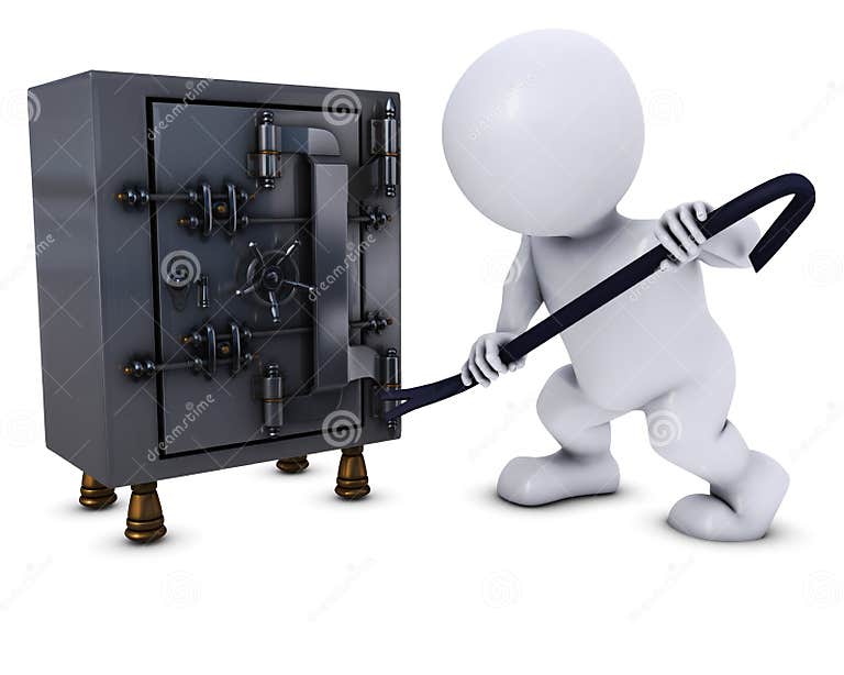 3D Morph Man Breaking into a Safe Stock Illustration - Illustration of ...