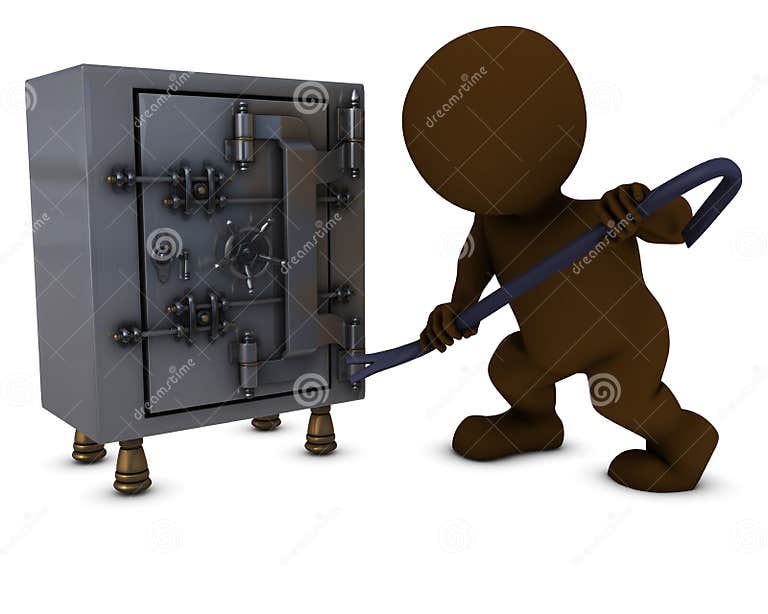 3D Morph Man Breaking into a Safe Stock Illustration - Illustration of ...