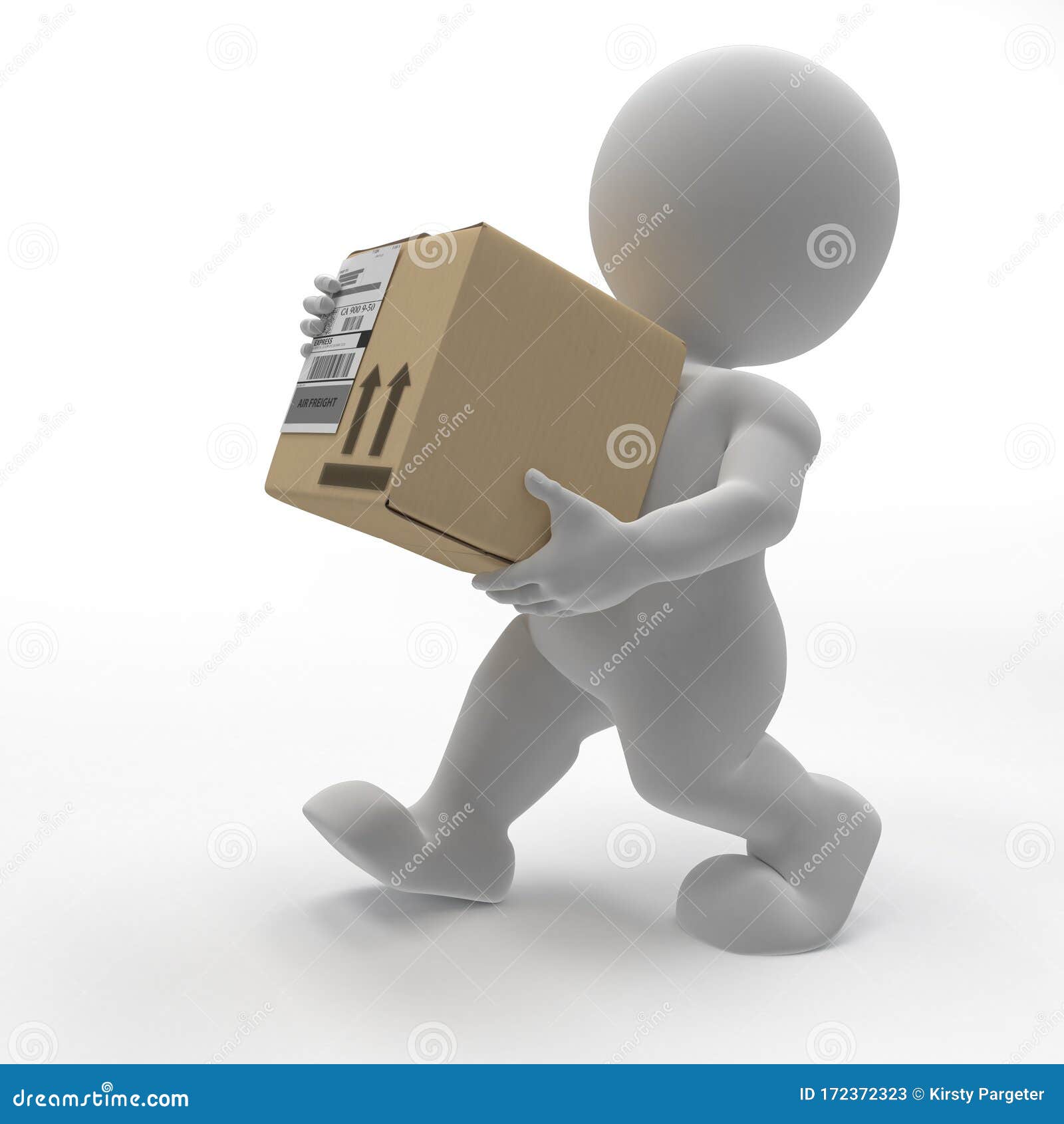 3D Morph Man Carrrying Boxes Stock Illustration - Illustration of ...
