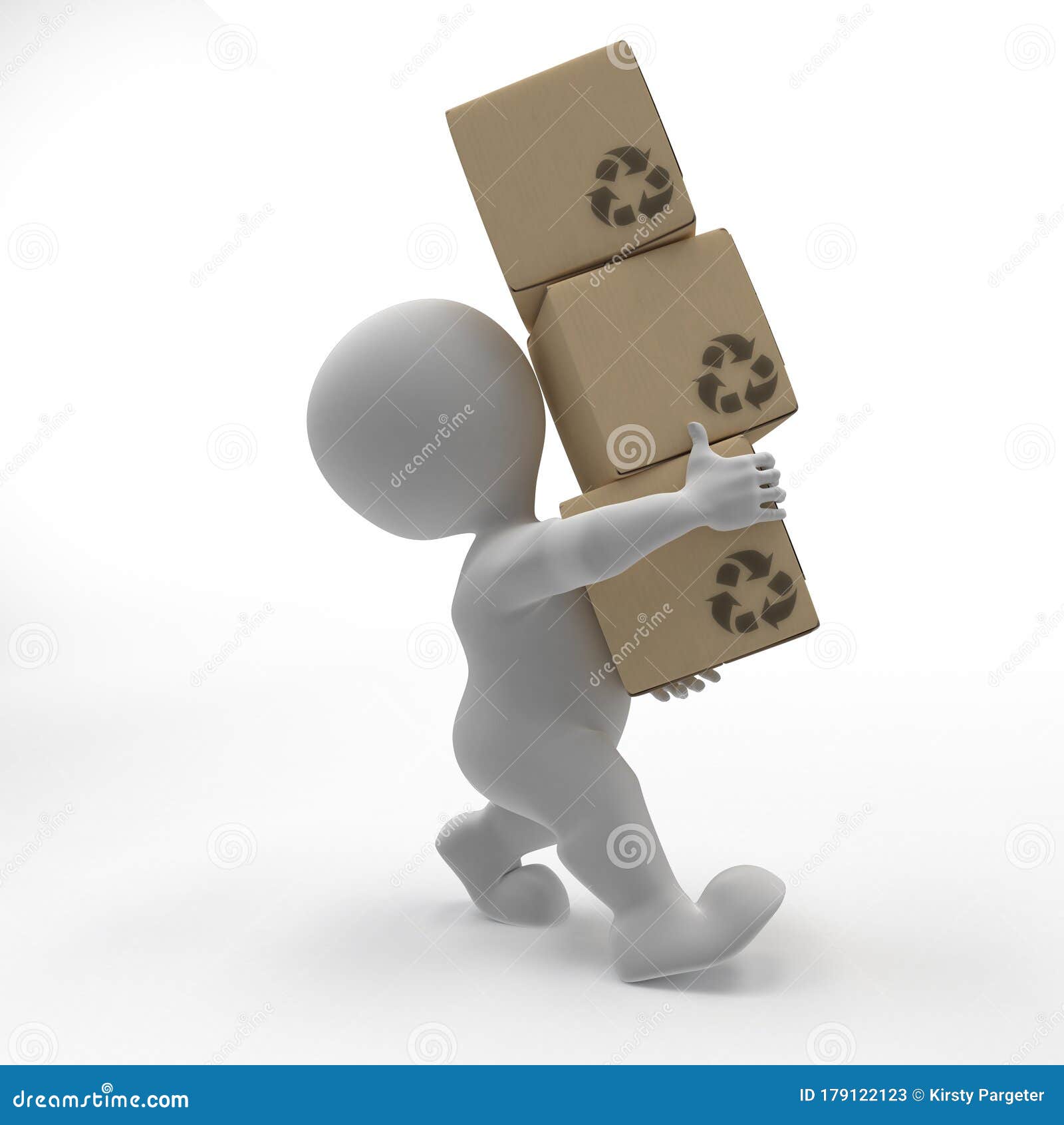 3D Morph Man Carrrying Boxes Stock Illustration - Illustration of ...