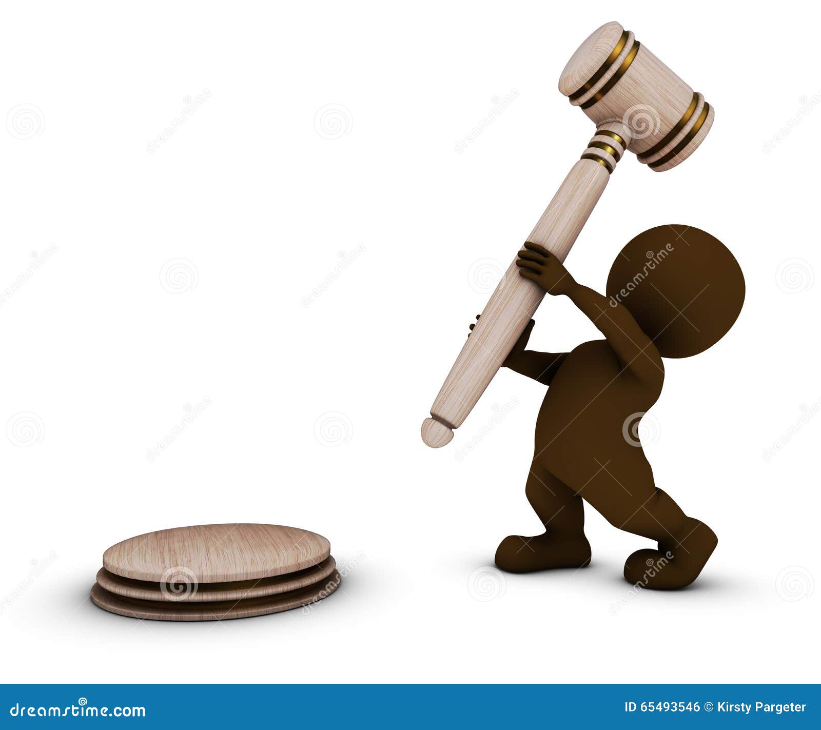3D Morph Man with gavel stock illustration. Illustration of product ...