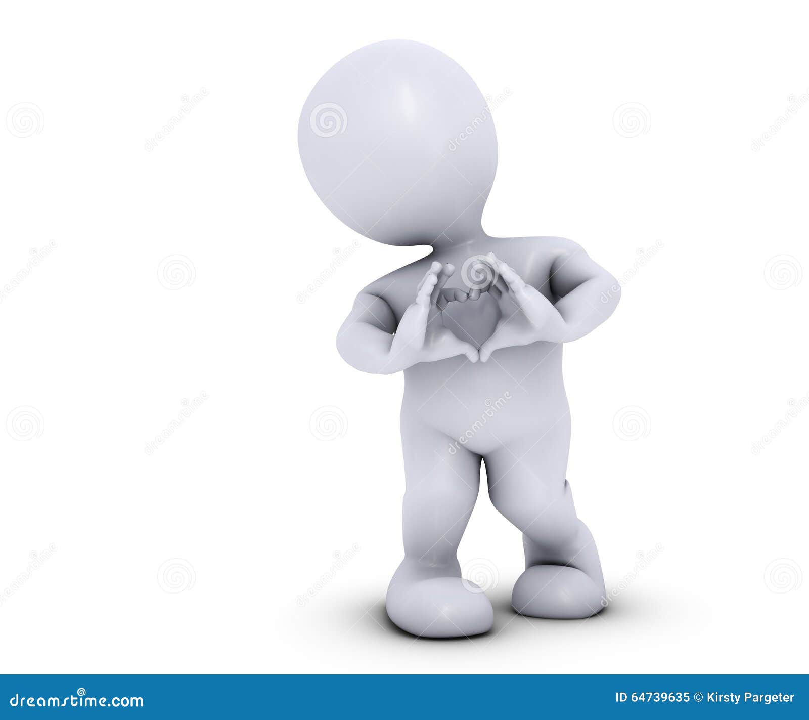 3D Morph Man with heart stock illustration. Illustration of shape ...