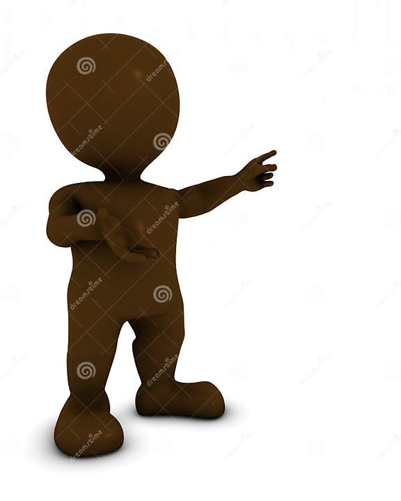 3D Morph Man Presenting stock illustration. Illustration of pointing ...