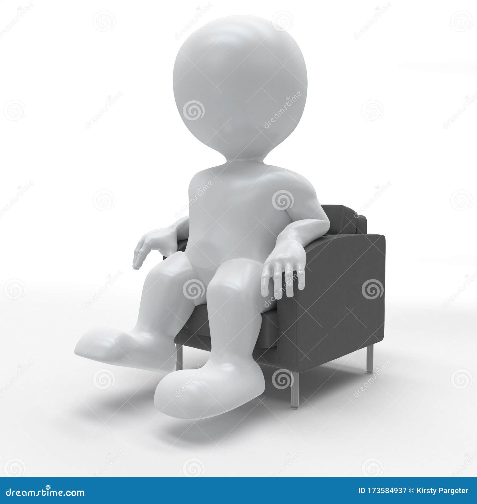 3D Morph Man Relaxing in Armchair Stock Illustration - Illustration of ...