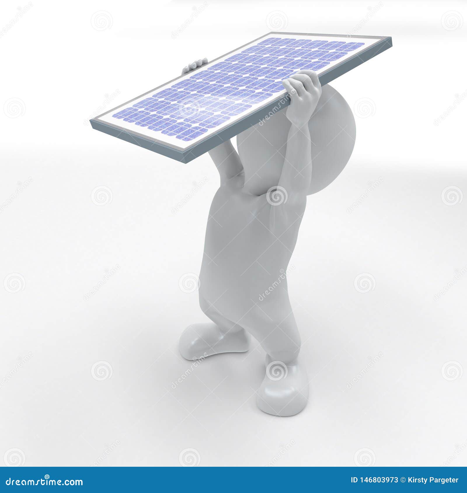 3D Morph Man with Solar Panel Stock Illustration - Illustration of ...