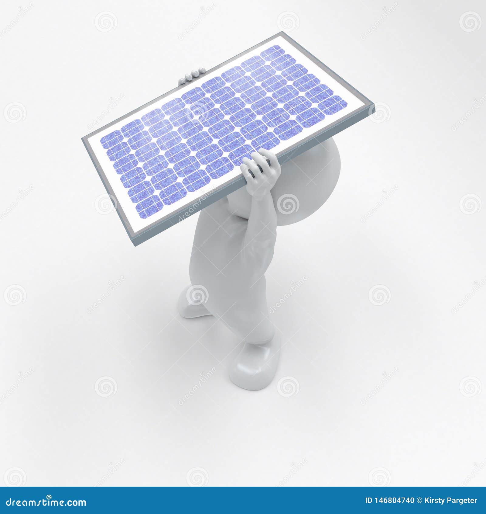 3D Morph Man with Solar Panel Stock Illustration - Illustration of ...