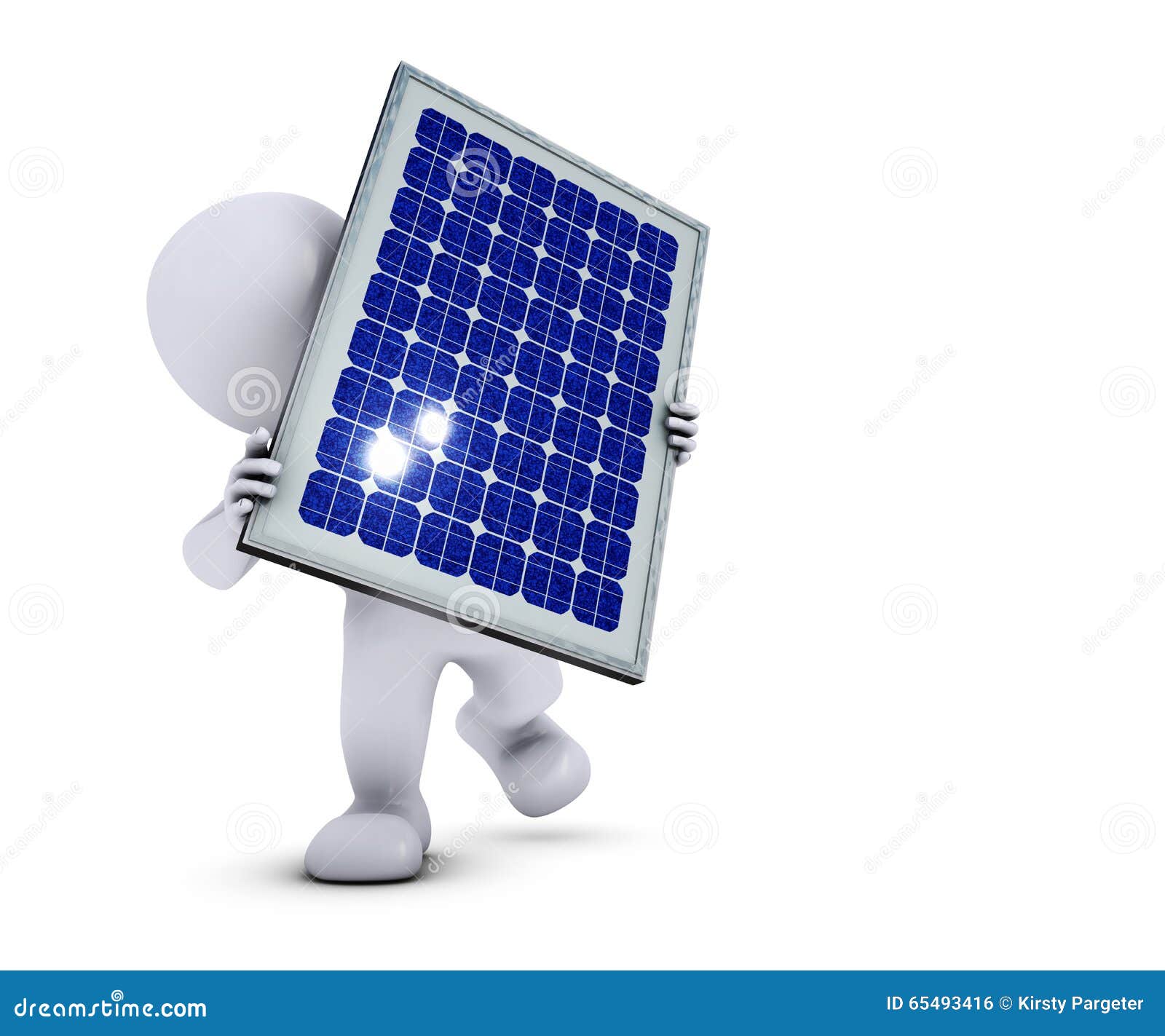 3D Morph Man with Solar Panel Stock Illustration - Illustration of ...