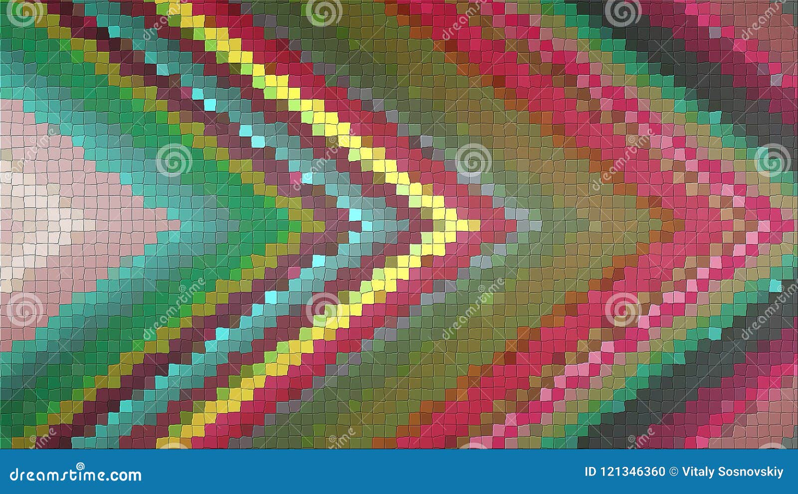 3d Mosaic Rendering Based On An Abstract Angular Composition Consisting