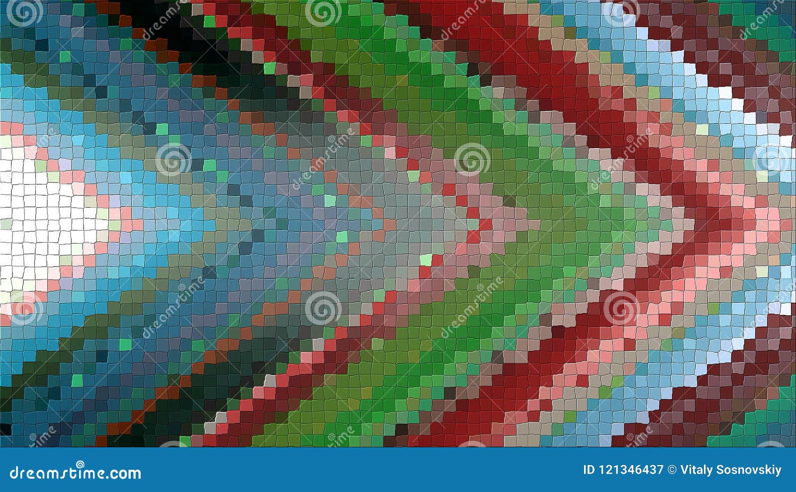 3d Mosaic Rendering Based On An Abstract Angular Composition Consisting