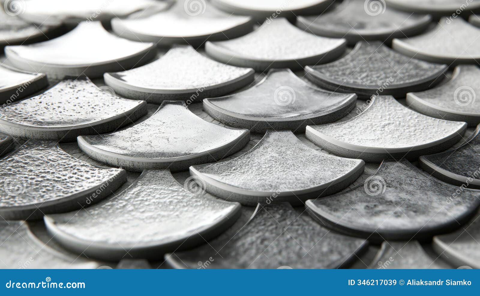3D Mosaic Tiles in Fish Scale and Brick Pattern Stock Illustration ...