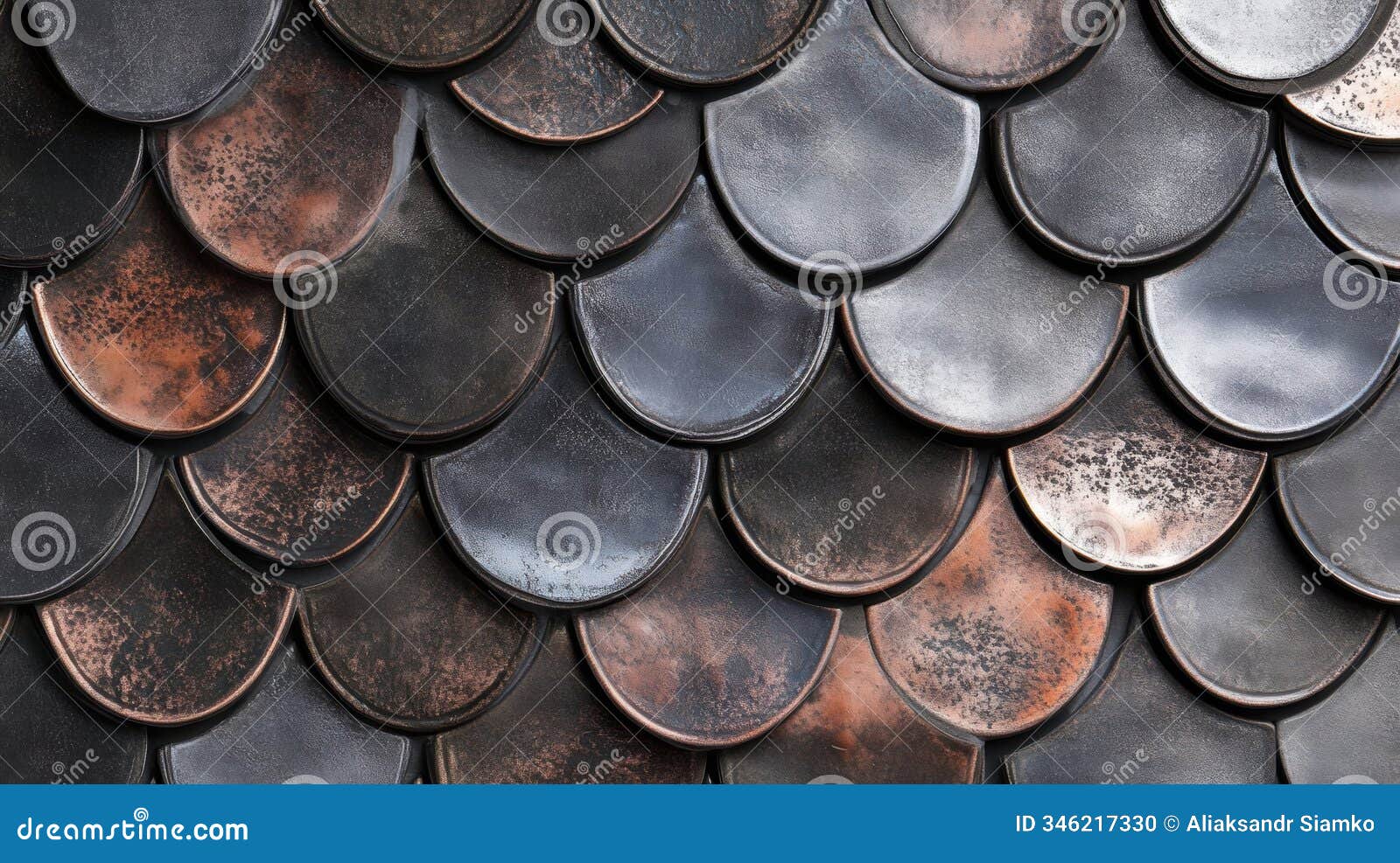 3D Mosaic Tiles in Fish Scale and Brick Pattern Stock Illustration ...