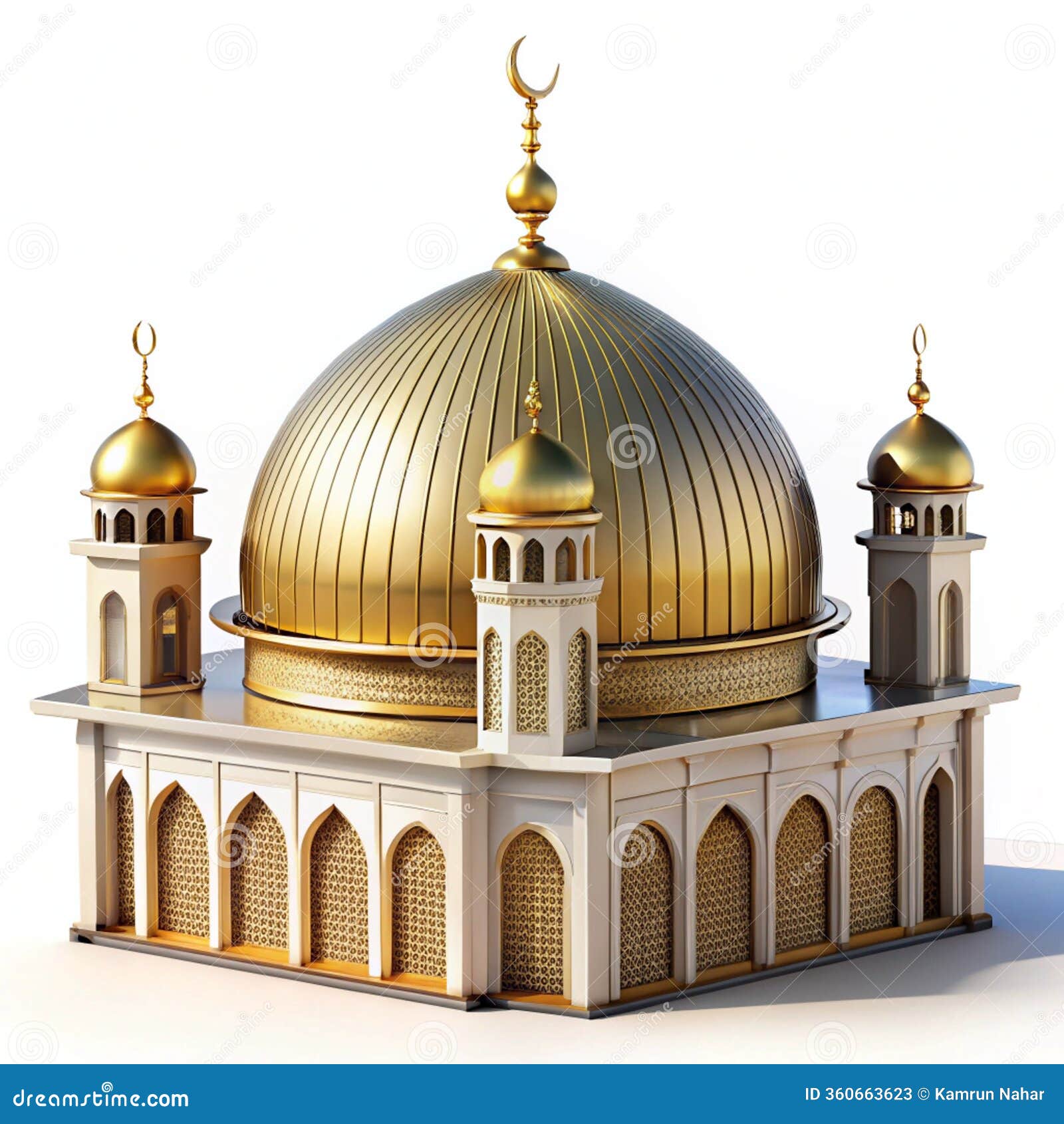 3D Mosque Dome Structure White Background Stock Illustration ...
